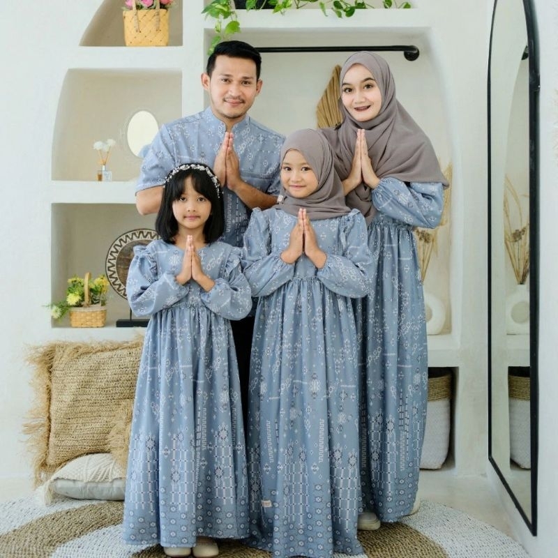 Jual Baju Couple Keluarga Terbaru Maxmara Silk Sarimbit Gamis Koko Anak ...