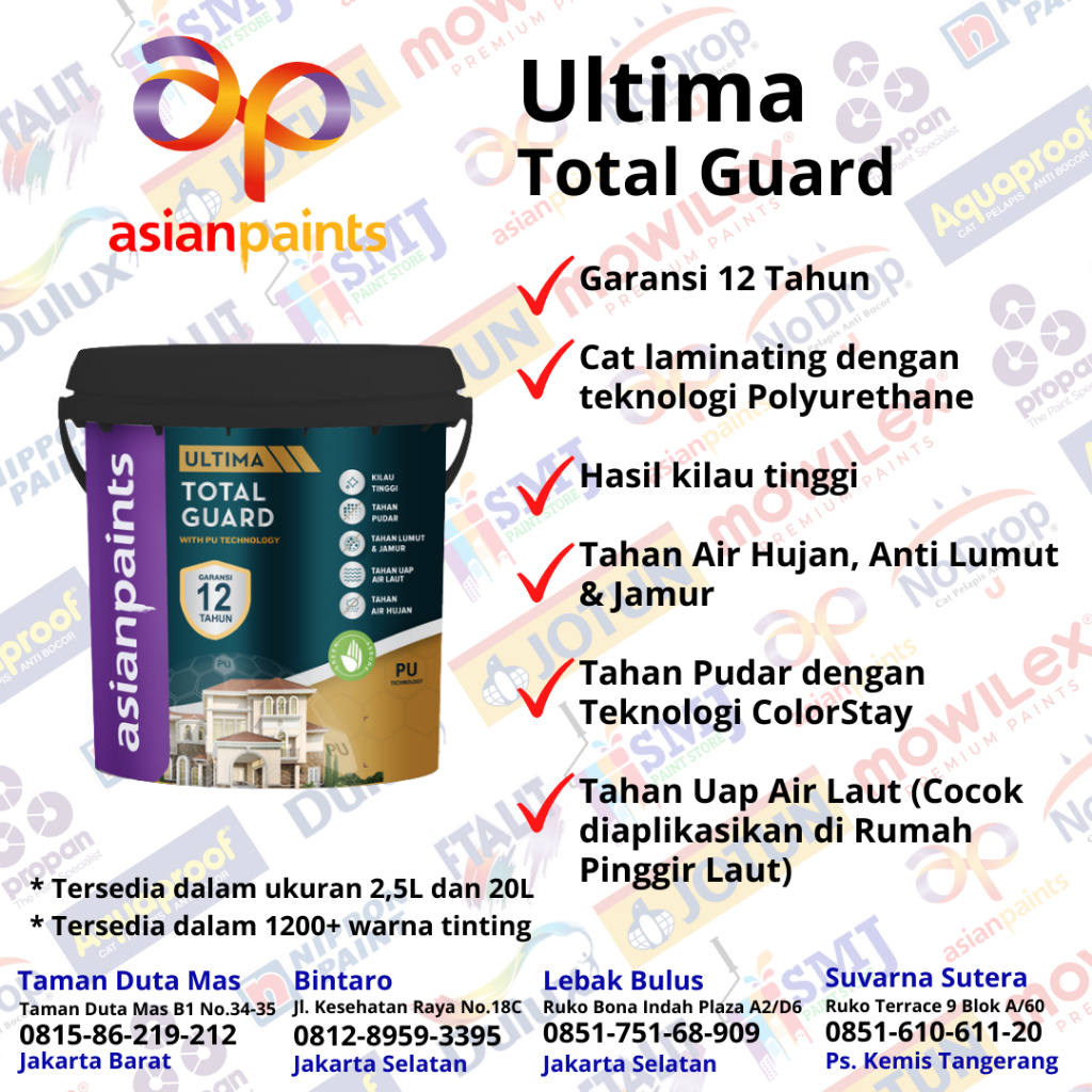Jual ASIANPAINTS ULTIMA TOTAL GUARD CAT EXTERIOR DENGAN HASIL TAMPILAN ...