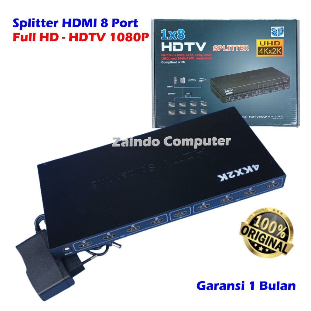 Jual SPLITTER HDMI 8 PORT FULL HD - HDTV SPLITTER 1080P - SPLITER HDMI ...