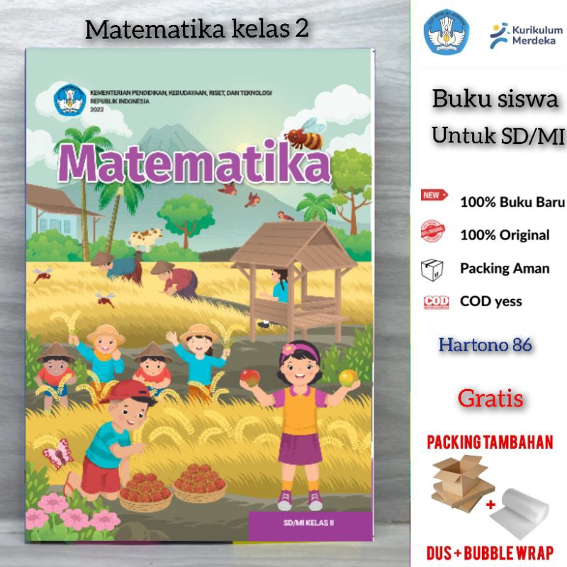 Jual Buku paket siswa Matematika (non lisensi ) SD/MI Kelas 2 Untuk 1 Tahun Kurikulum Merdeka ...