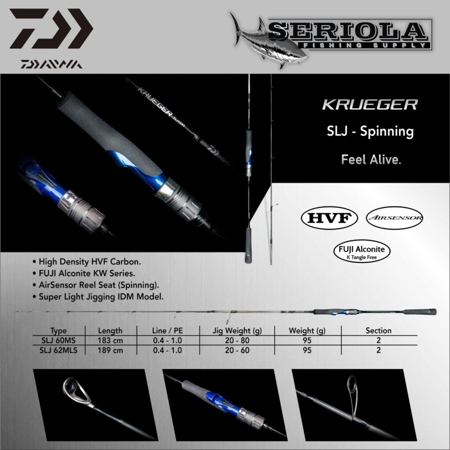 Jual JORAN ROD DAIWA KRUEGER SPINNING SLJ60MS SLJ62MLS | Shopee Indonesia