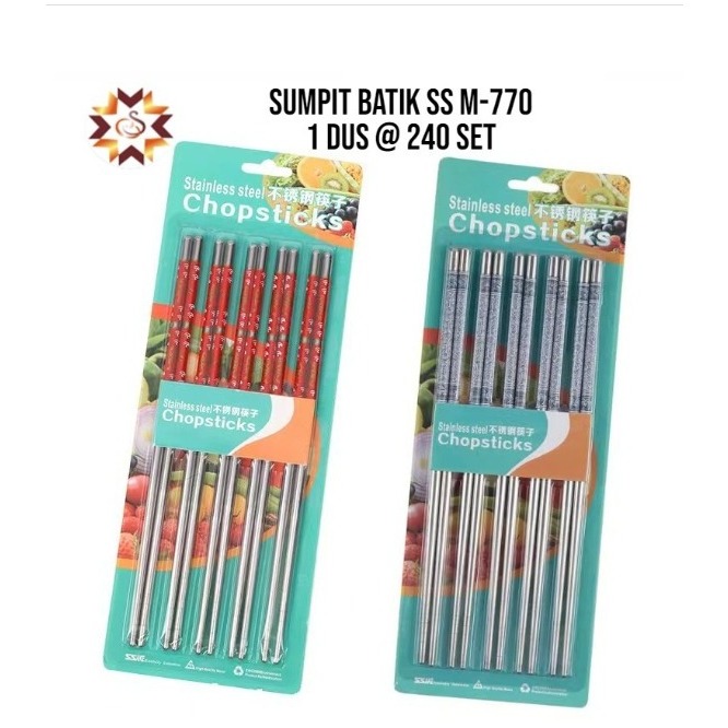 Jual Sumpit Motif Batik/ Sumpit Stainless/ Sumpit Makan/ Sumpit Korea ...