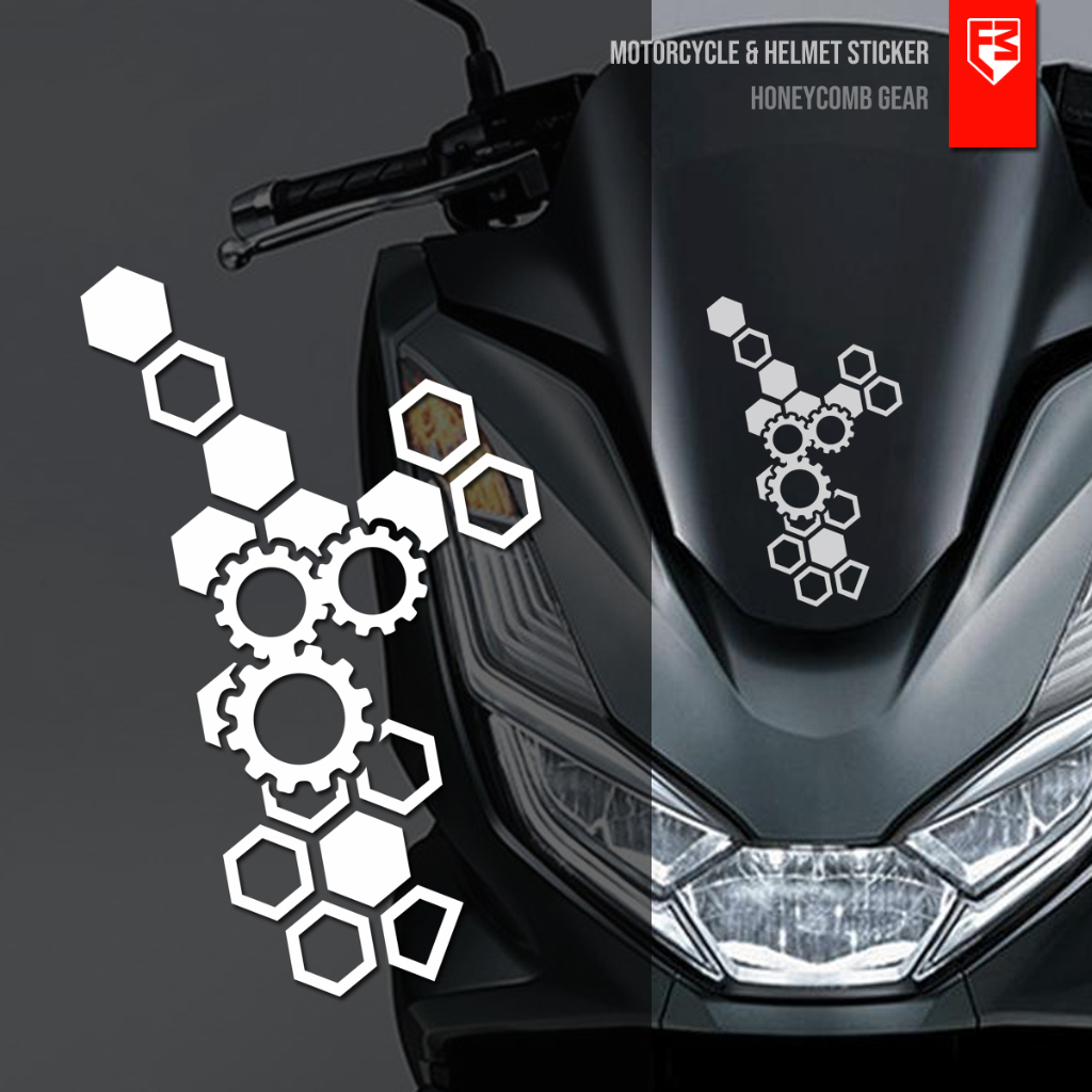 Jual Sticker Helm Sticker Motor Honeycomb Gear aerox beat mio xmax cbr ...