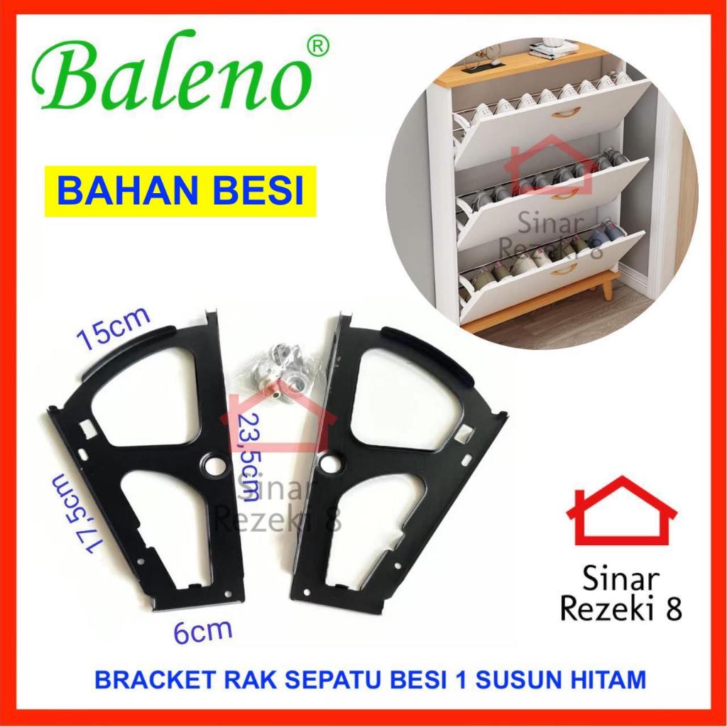 Jual Rak Sepatu 1 Susun HITAM BESI / Bracket Fitting Engsel Lemari ...