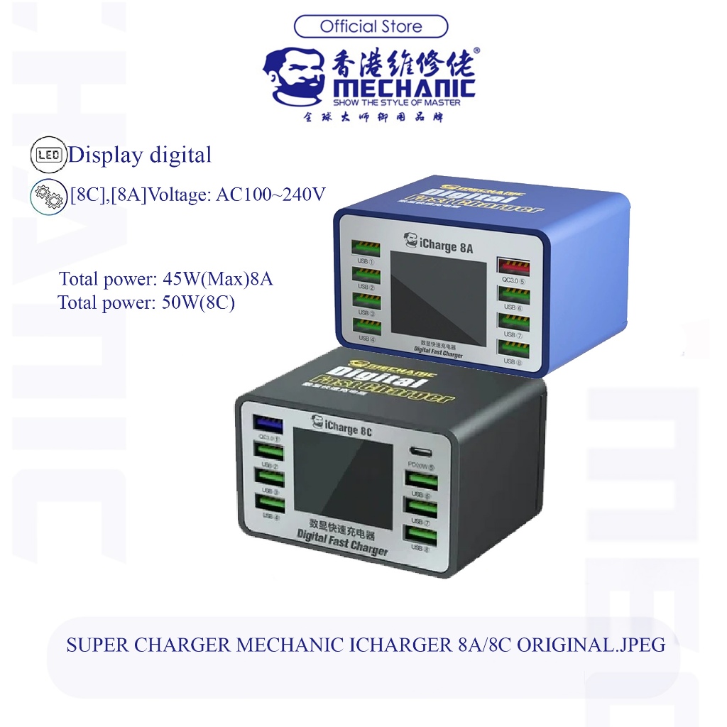 Jual Mechanic ICHARGER Super Cherger USB Smart Digital Display Pengisi ...