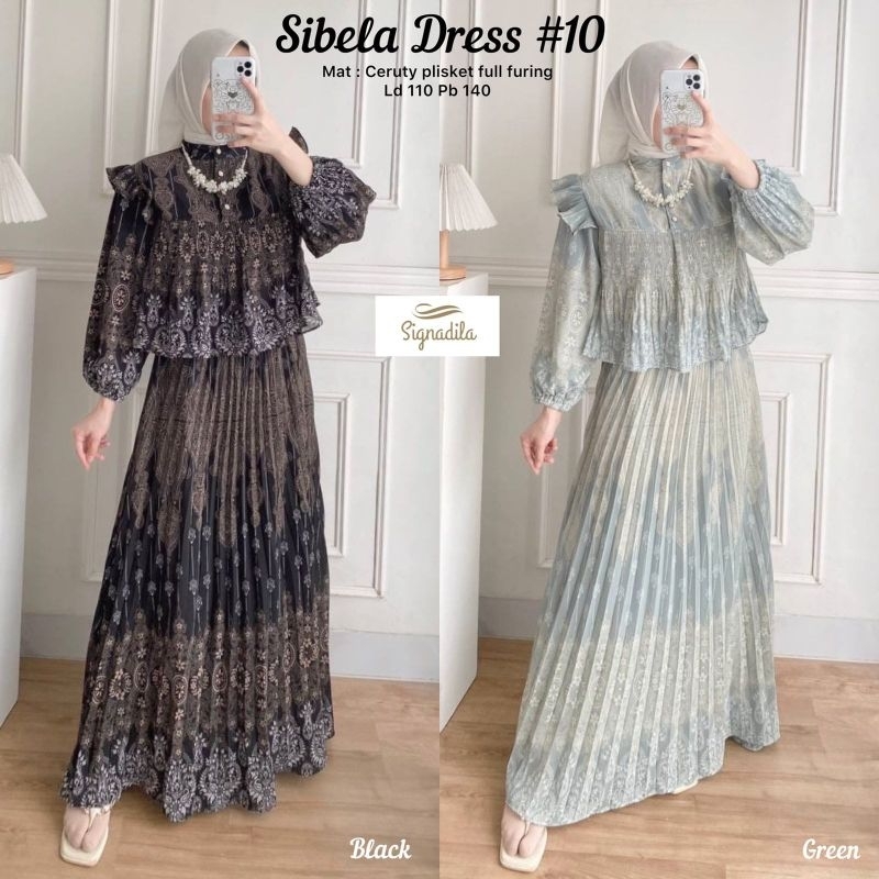 Jual NEWW !! SIBELA DRESS #10 CERUTY PLISKET BY SIGNADILA | Shopee ...
