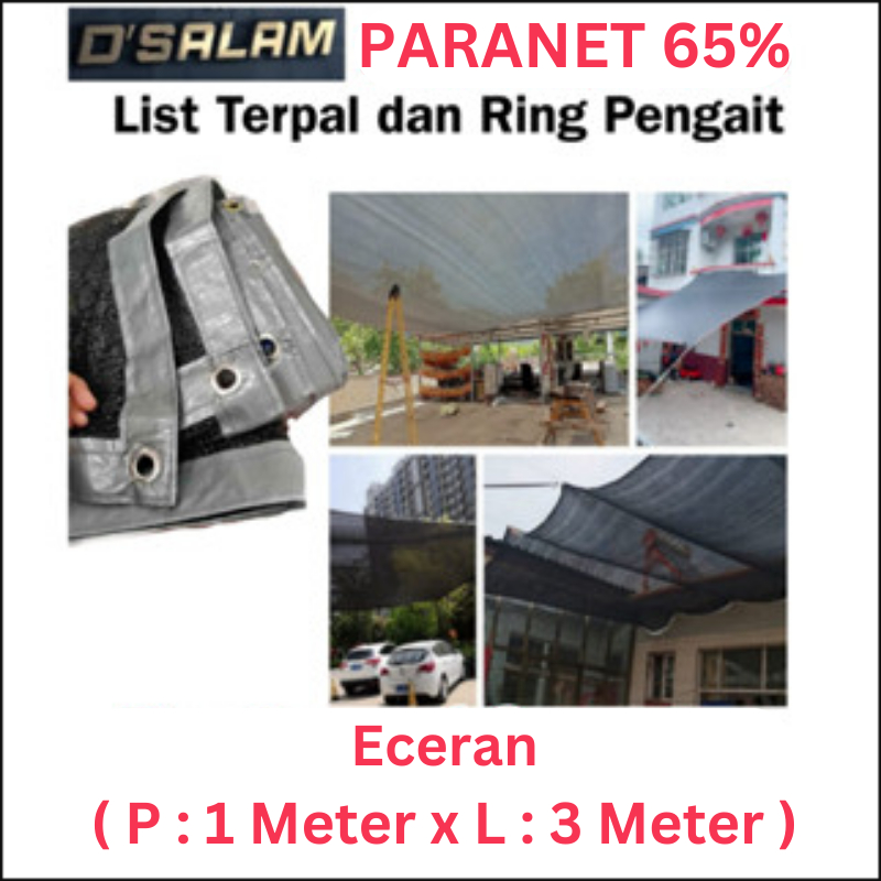 Jual Paranet 65% JAHIT TERPAL + RING ( eceran ) Lebar 3 meter - SHADING ...