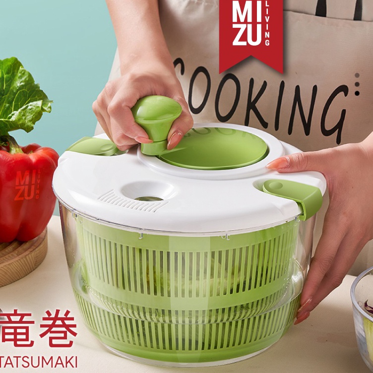 Jual MIZU TATSUMAKI 5L Vegetable Salad Spinner Pengering Sayuran Putar ...