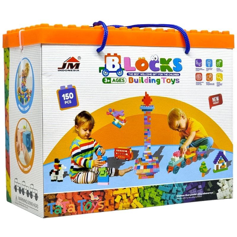 Jual Mainan Edukasi Balok Susun Anak DIY Building Blocks 150 Pcs Bricks ...