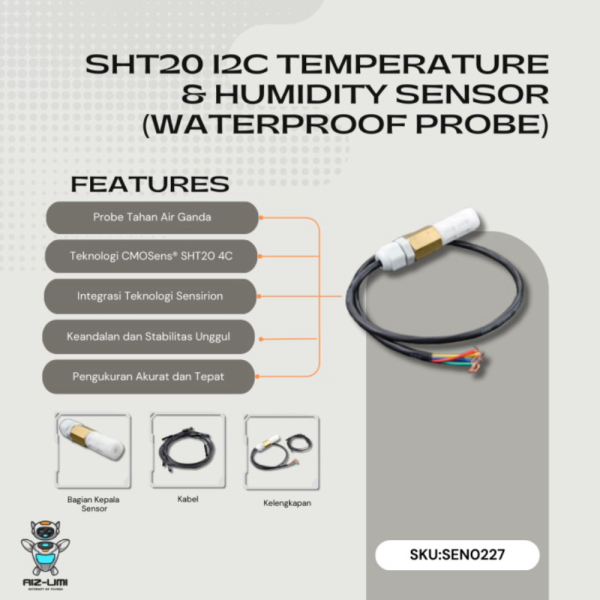 Jual DFRobot SHT20 I2C Temperature Humidity Sensor Waterproof Probe ...