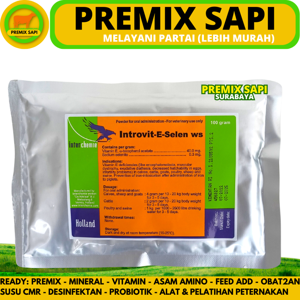Jual INTROVIT E SELEN WS 100gram - Vitamin Meningkatkan Fertilitas dan ...