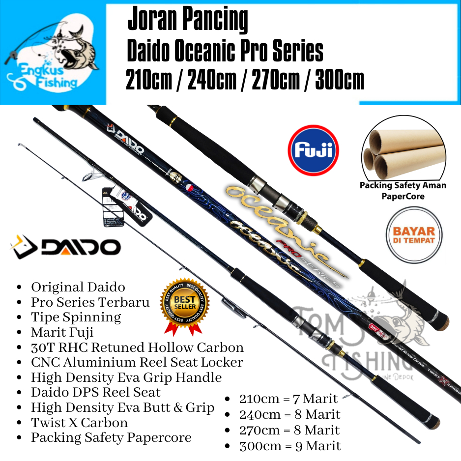 Jual Joran Pancing Daido Oceanic Pro Series 210cm - 300cm Fuji (Carbon ...