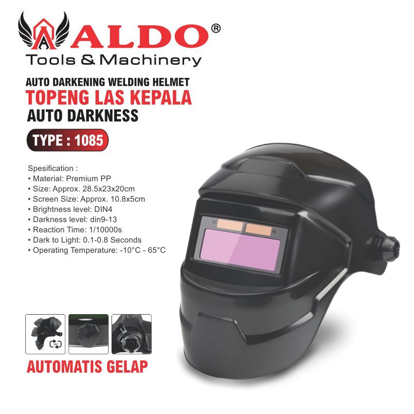 Jual TOPENG LAS AUTO DARKNESS 1085 / WELDING HELMET / HELM LAS GELAP ...