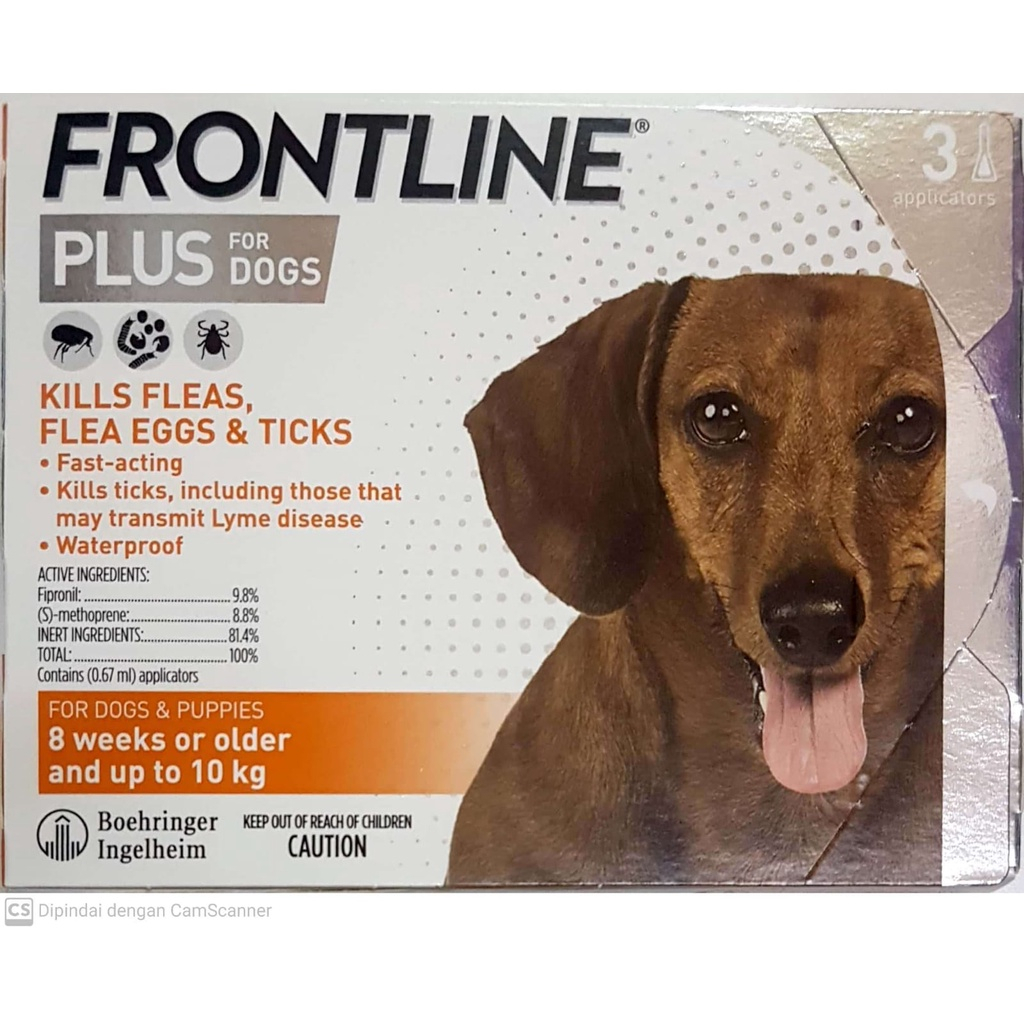 Jual Frontline Plus Dog Up To 10KG ( S ) SMALL / Obat Kutu Tetes Anjing ...