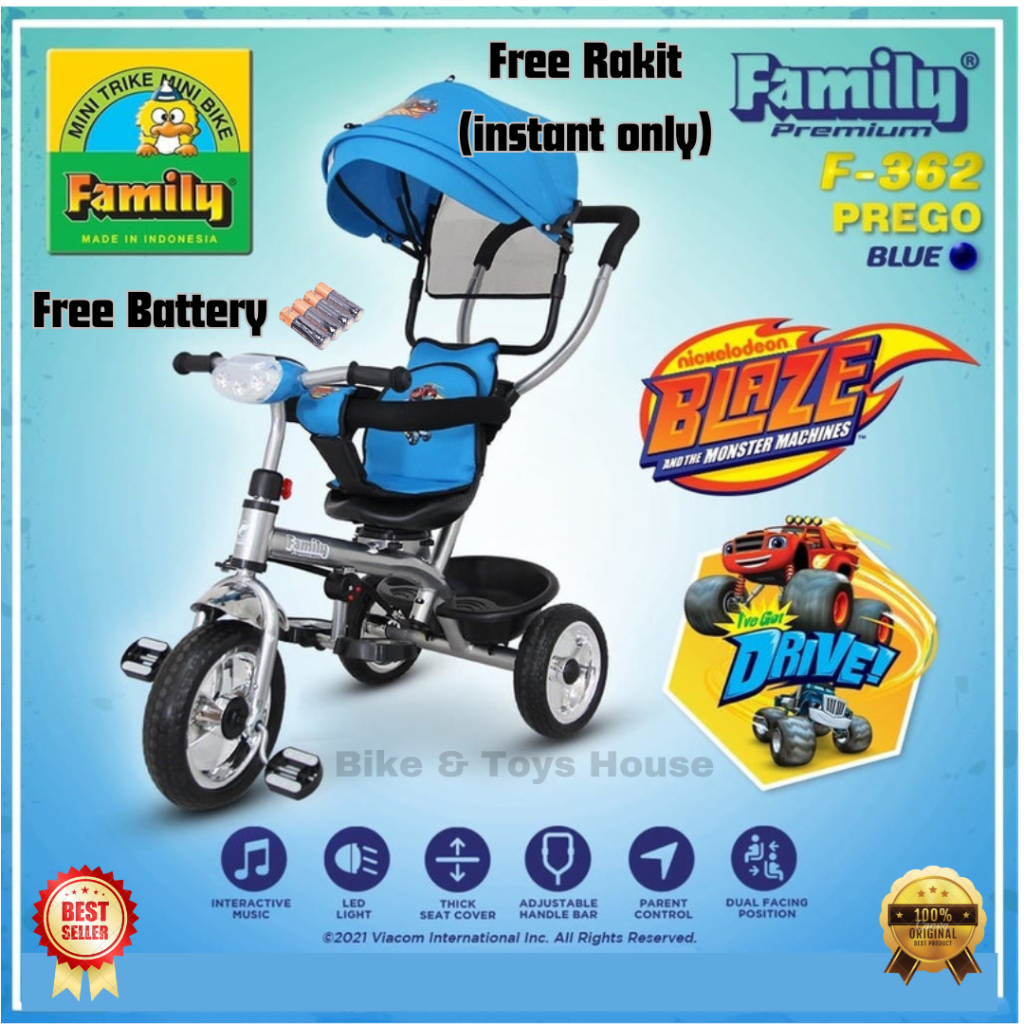 Jual KARGO - FREE BATTERY Sepeda Anak Roda Tiga Family Tricycle NEW ...