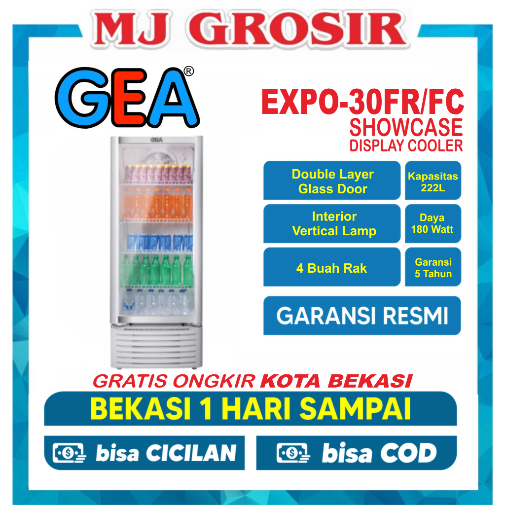 Jual SHOWCASE GEA EXPO 30 FR/FC / RUBBY 240 / ATIS 238 / SRS 275 DISPLAY COOLER KULKAS MINUMAN ...