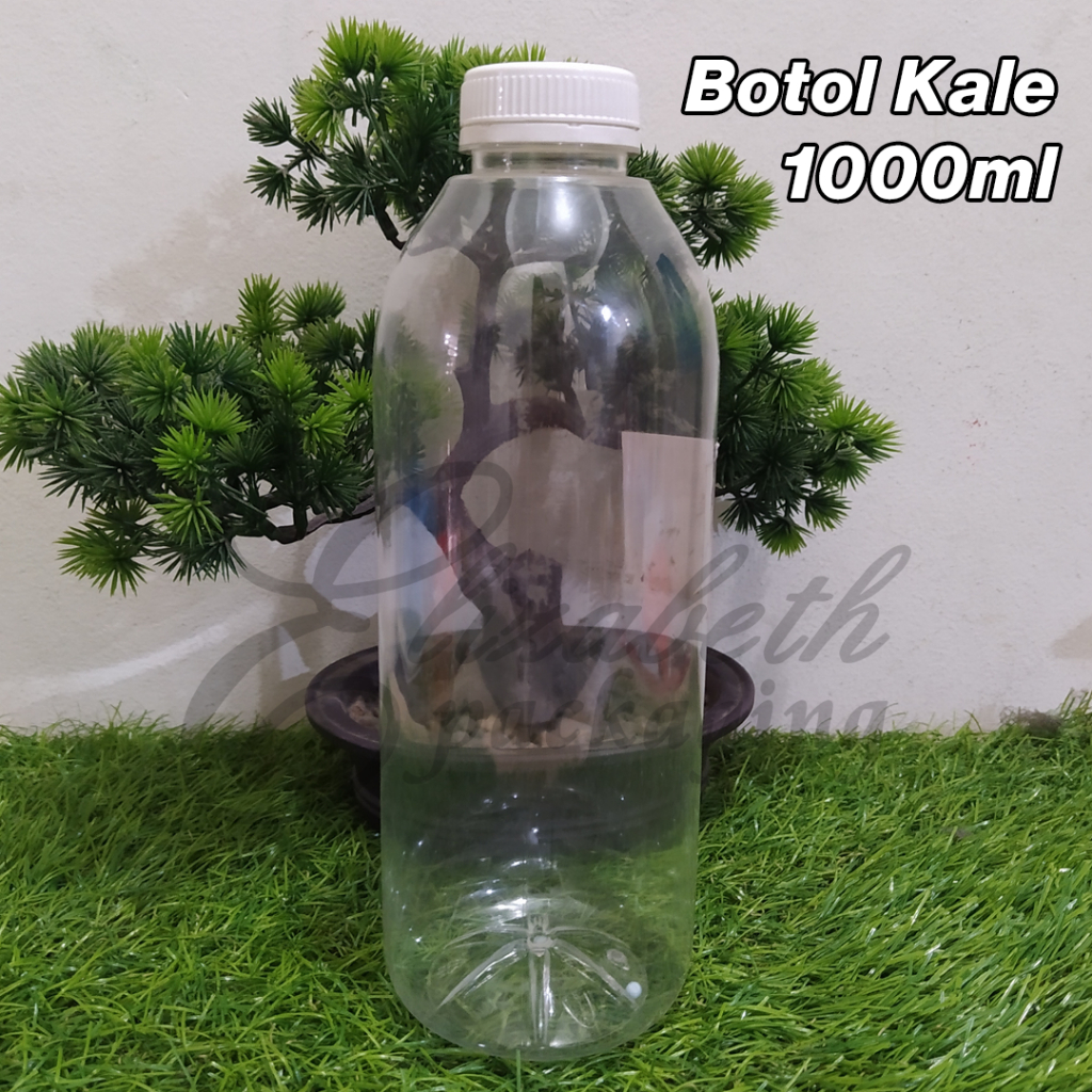 Jual Botol Kale 1000ml/ 1 liter ( TUTUP READY WARNA HITAM ) | Shopee ...