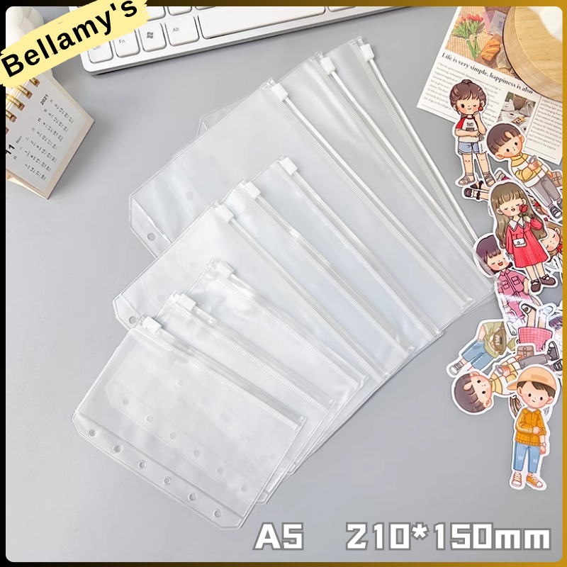 Jual COD ️A5/A6 BerwarnaTas Ritsleting Notebook Daun Longgar 6 Lubang ...