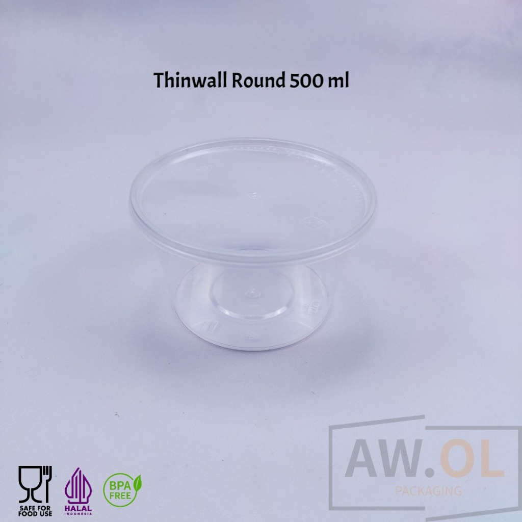 Jual Thinwall Round 500ml merek KLIR - isi 25pcs/pack | Shopee Indonesia