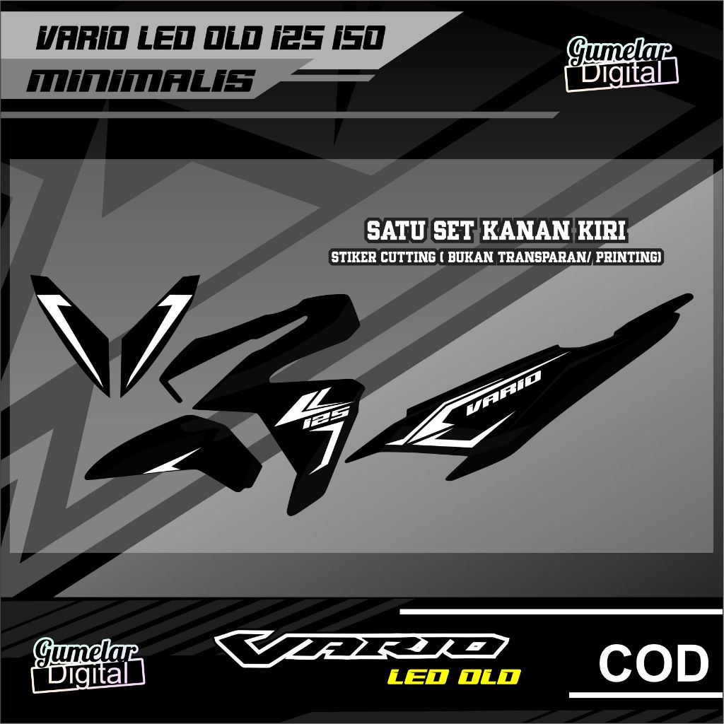 Jual CUTTING STIKER STRIPING HONDA VARIO LED OLD 125 150 MINIMALIS SIMPEL 1 | Shopee Indonesia
