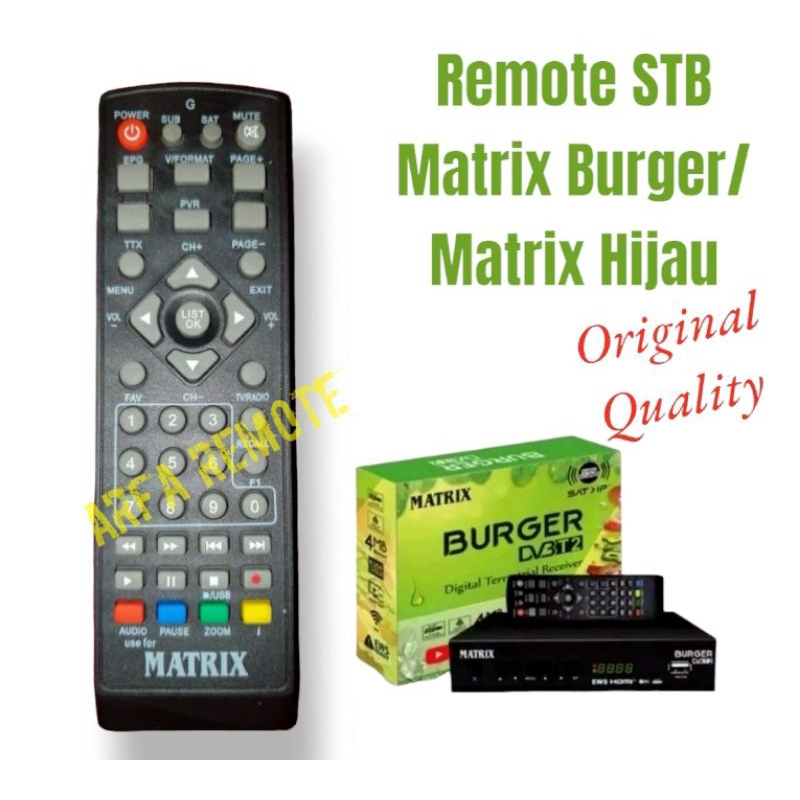 Jual Remote STB MATRIX BURGER MATRIX HIJAU Original Quality | Shopee ...