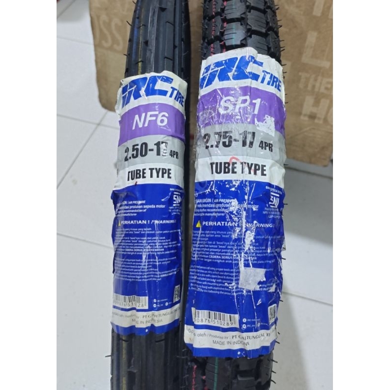 Jual Paket Ban IRC 250 - 17 NF 6 Lurus dan 275 - 17 SP 1 Tubetype ...