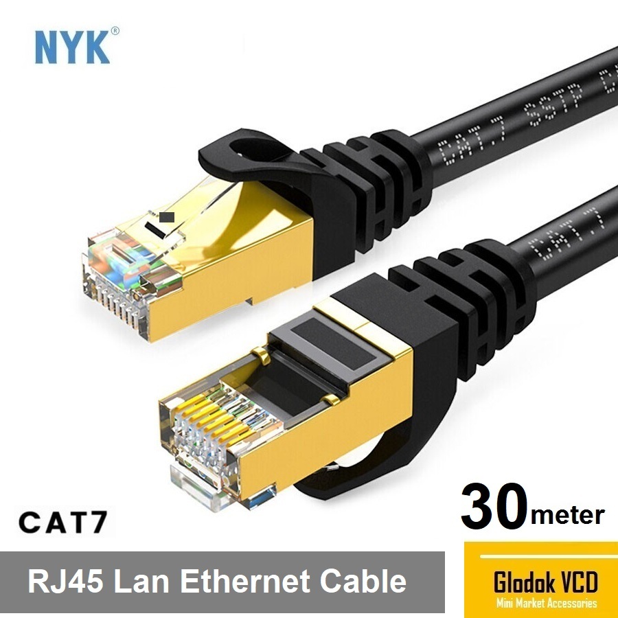 Jual NYK Kabel Lan SSTP Cat7 30M Internet Ethernet Cable | Shopee Indonesia