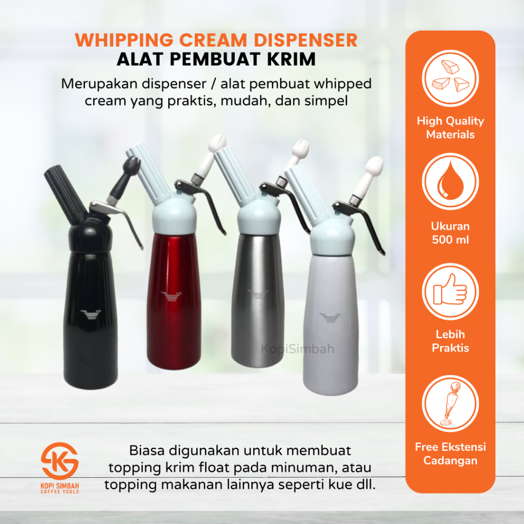Jual Whipping Cream Dispenser 500 ml Whipped Foam Maker Alat Pembuat ...