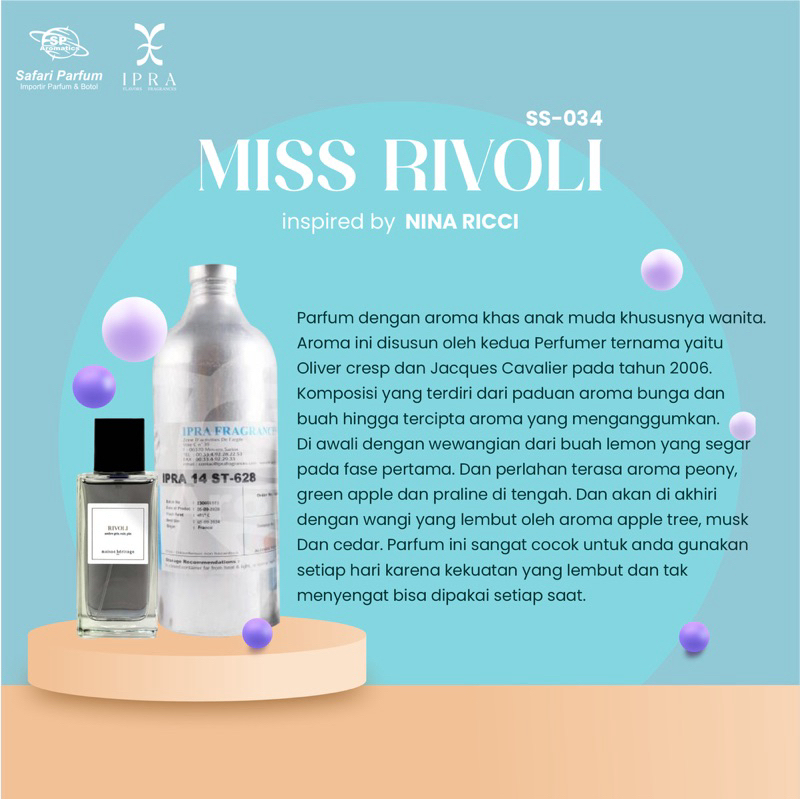 Jual MISS RIVOLLI inspired by N1NA RICCI (500ML IPRA) | Shopee Indonesia