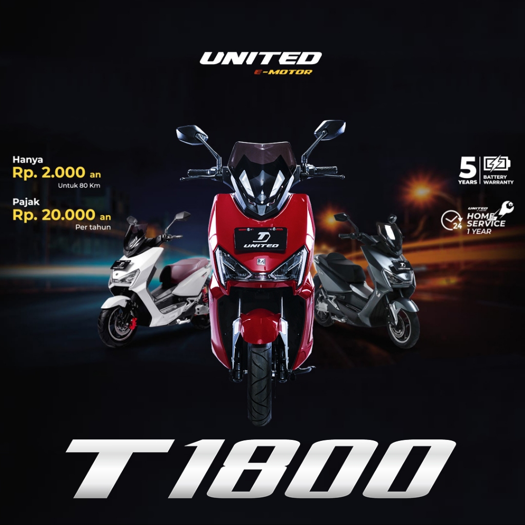 Jual United Motor Listrik - Electric Motorcycle T1800 | Shopee Indonesia