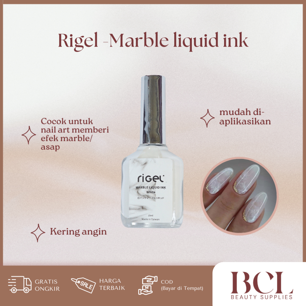 Jual Rigel White Marble Liquid Ink Nail Art | Shopee Indonesia