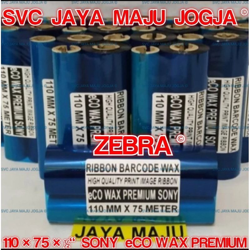Jual [ ZEBRA ] 110 MM X 75 M SONY eCO PREMIUM WAX - FACE OUT || CORE ½ ...