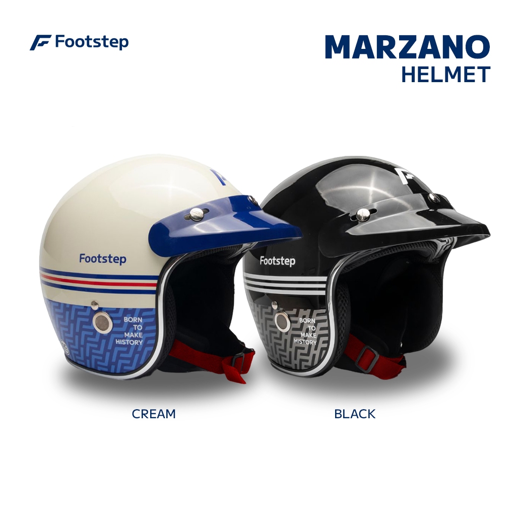 Jual Footstep Footwear x Marzano Helm Retro Bogo Scorpio Cream Original ...