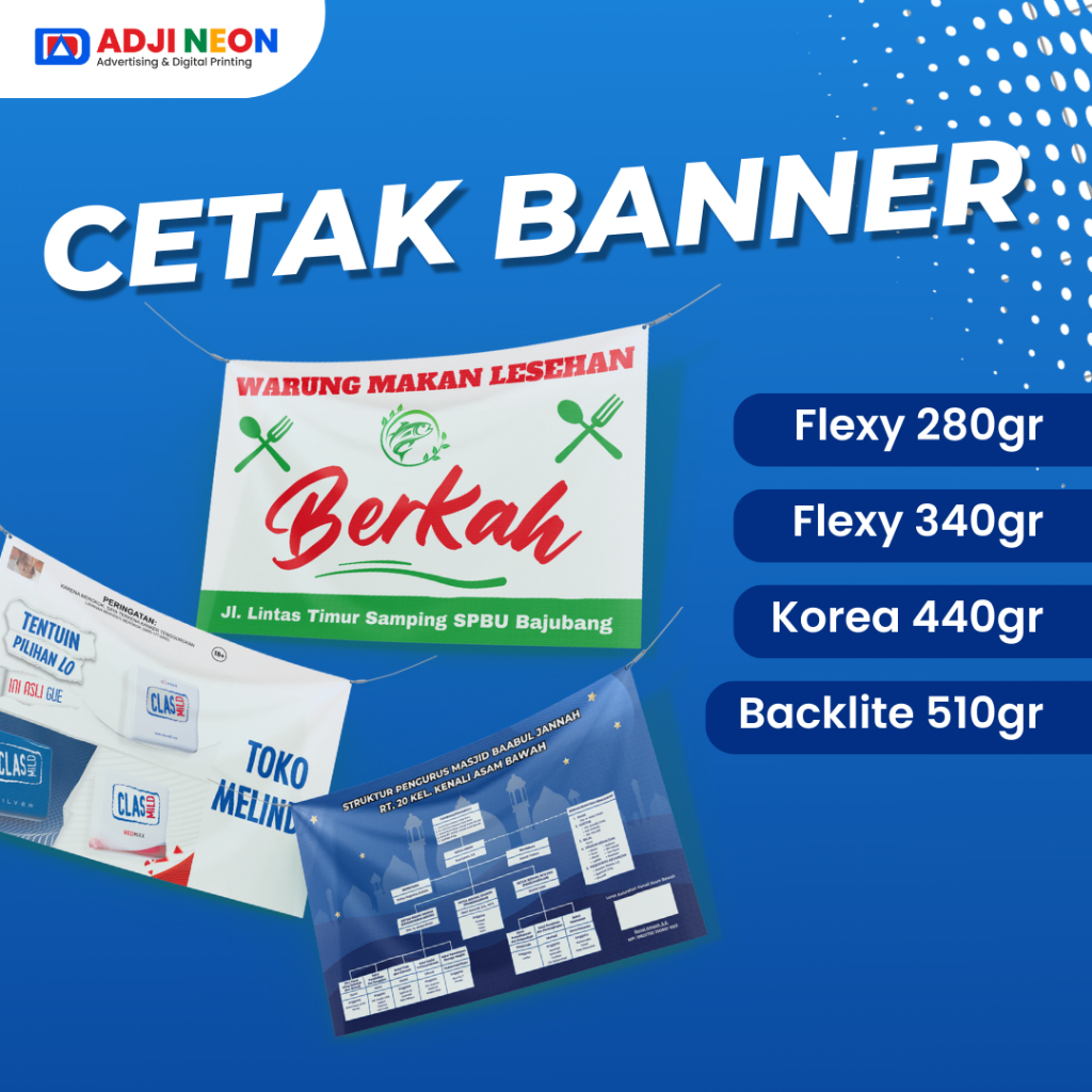 Jual CETAK SPANDUK, BANNER Flexi 280gr, 340gr, Korea 440gr, backlite ...