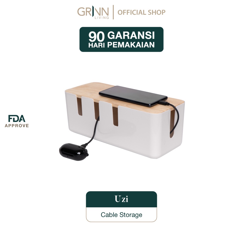 Jual GRINN LIVING Uzi Storage Penyimpan Kabel Cable Box Organizer Tutup ...