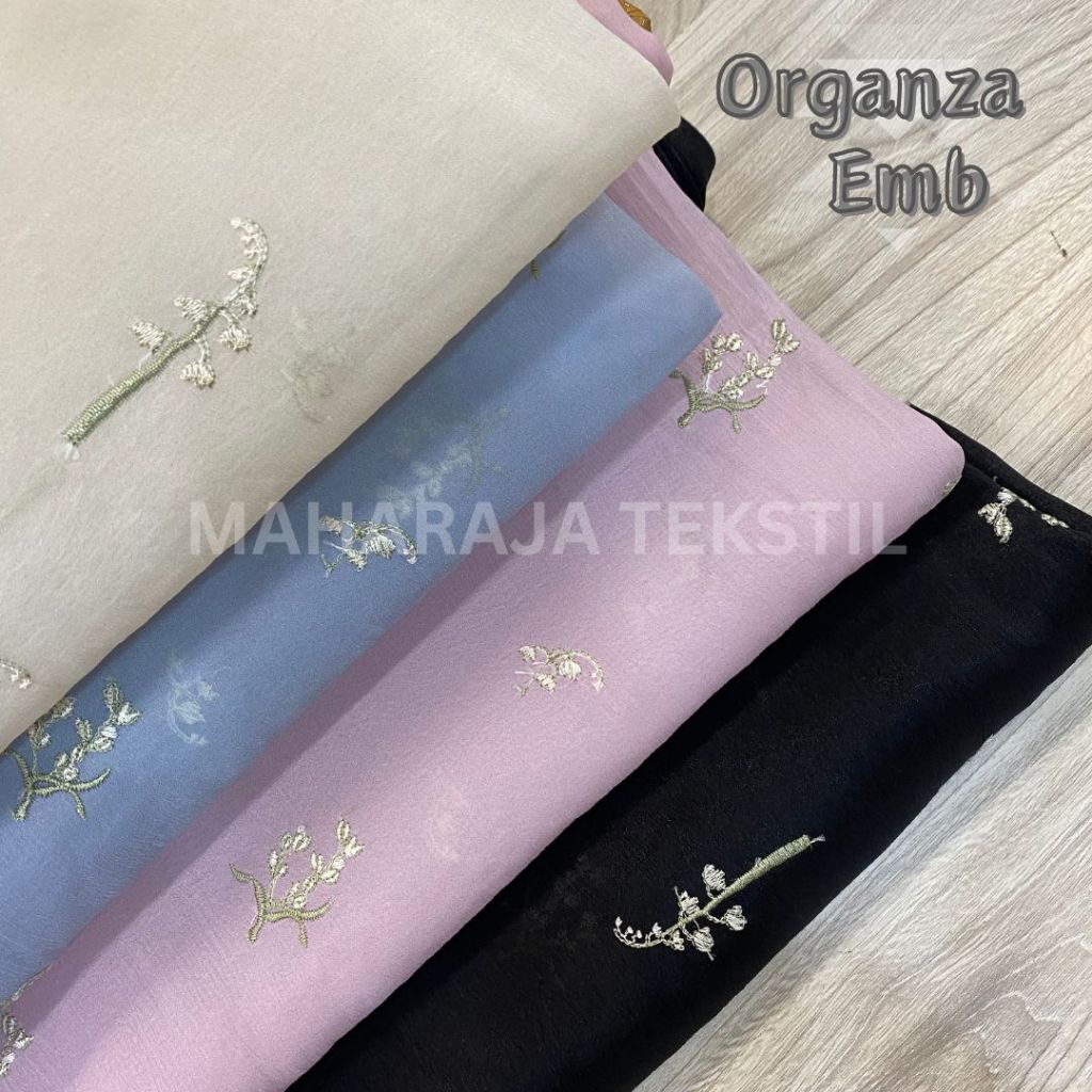 Jual Kain Organza Emb / Organza Motif Bordir / Organza Corak Bunga ...