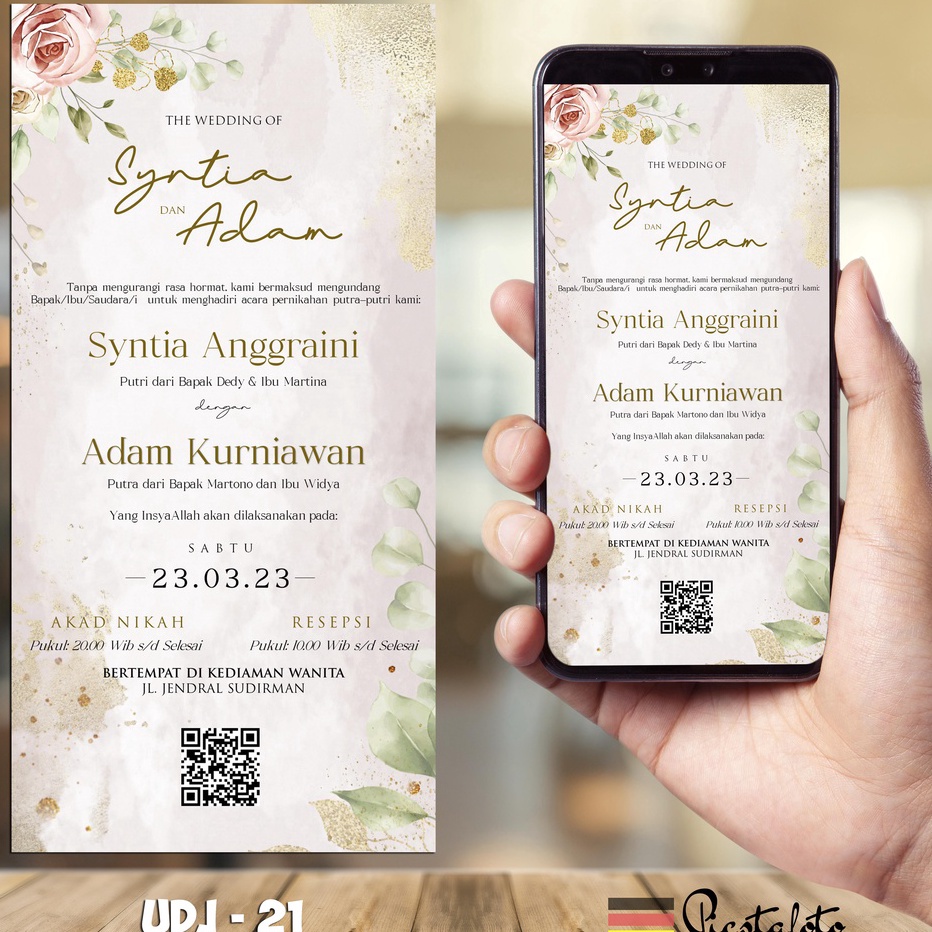 Jual Beli sekarang pamerkan gaya unikmu Undangan Digital Pernikahan Resepsi Tunangan Undangan ...