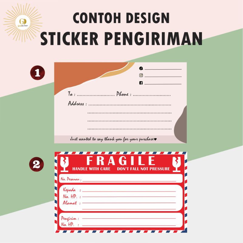 Jual Cetak Stiker Pengiriman / Custom Sticker Pengiriman/ Sticker ...