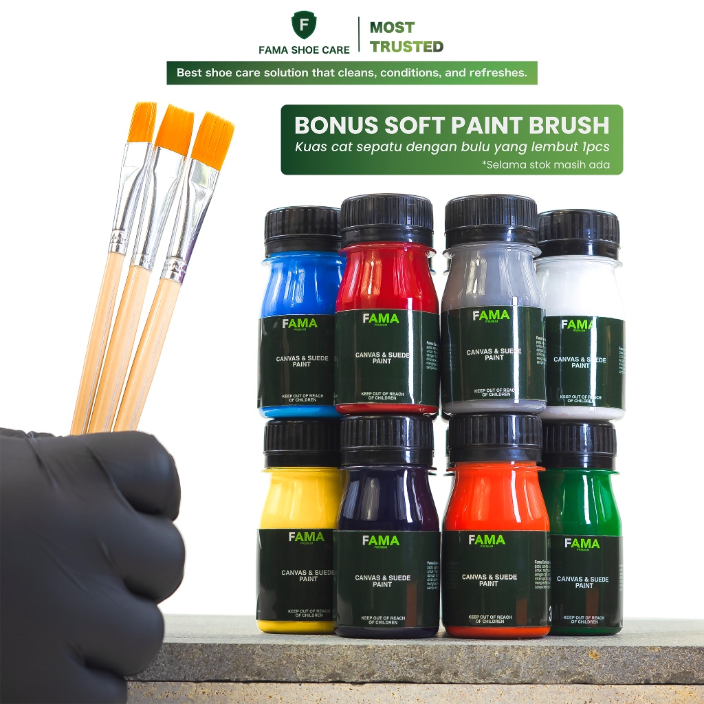 Jual Fama Shoe Care - Cat Canvas 60ml - Bonus Kuas - Cat Suede - Fama ...