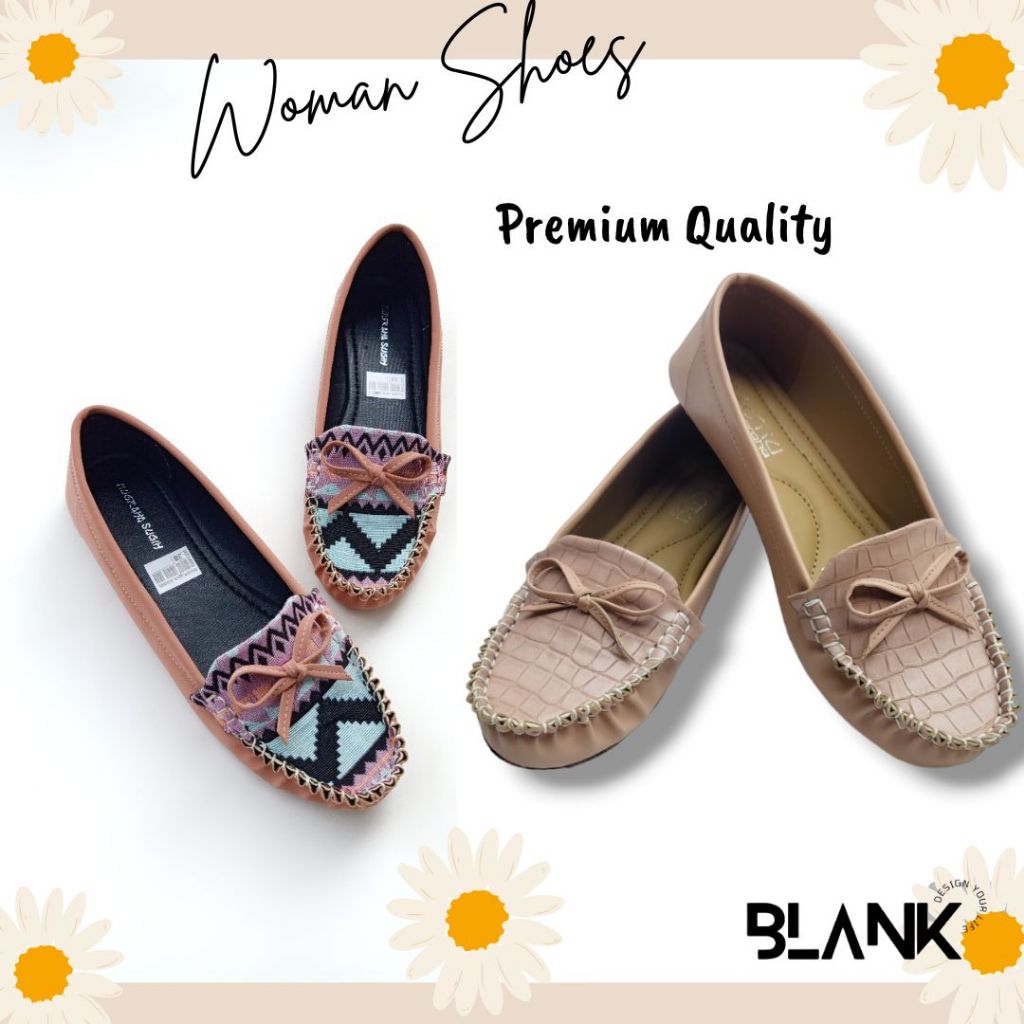 Jual Sepatu Pansus Flatshoes Balet Pita Ujung Bulat Motif Batik Wanita ...