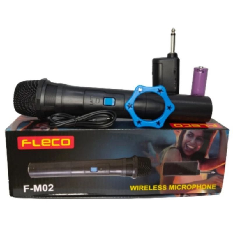 Jual Mic Wireless Fleco F-M02 Microphone Wireless Karaoke Fleco ...