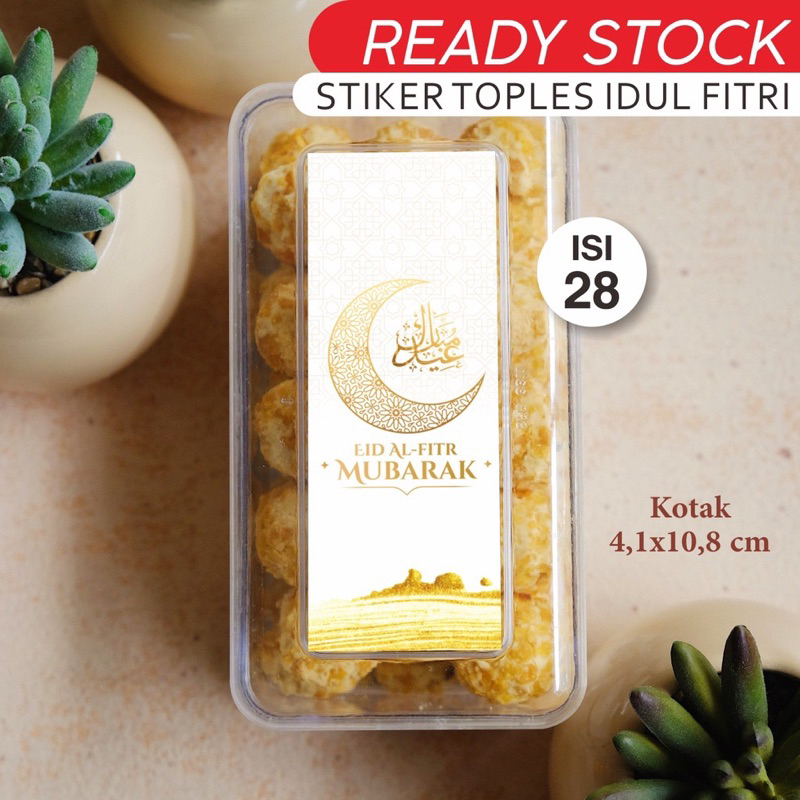 Jual Stiker Toples Lebaran Idul Fitri Kotak Persegi Panjang (28pcs ...