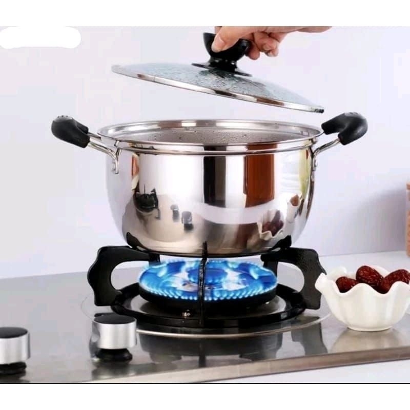 Jual Panci sup sop soup pot 20cm dan 22cm Stainless steel tutup kaca ...