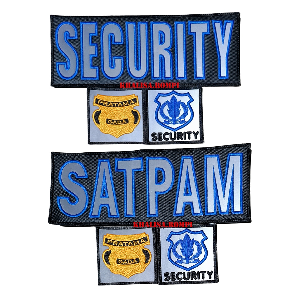 Jual Logo Security Satpam 1 Set Lengkap Bordir Komputer Timbul Perekat ...