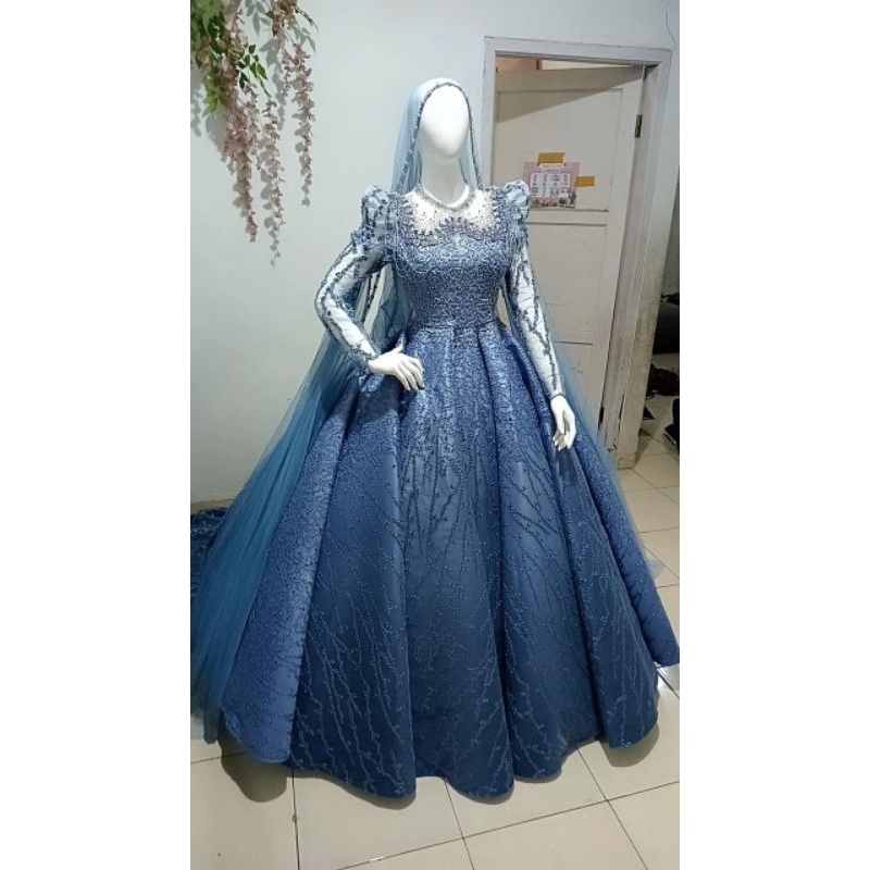 Jual GAUN PENGANTIN BERBY | GAUN PREMIUM MEWAH| BAJU PENGANTIN MUSLIMAH ...