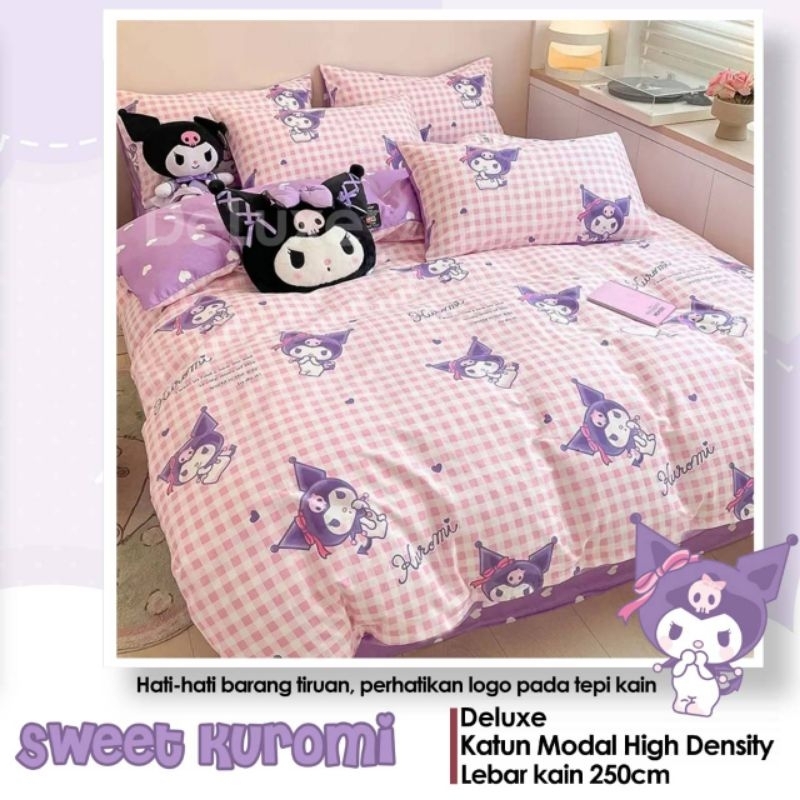 Jual Set Bedcover sweet Kuromi KRM kawaii heart black beauty kuromi unicorn kuromi pop up little ...