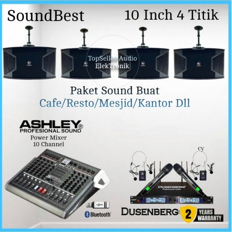 Jual Paket Sound System Speaker Gantung 10 Inch 4 Titik Premium, Buat ...