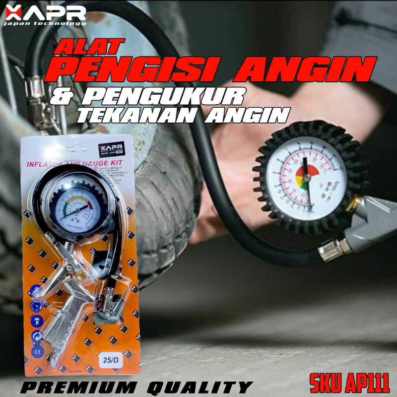 Jual APR pengukur angin tekanan ban tire pressure alat isi angin ban ...