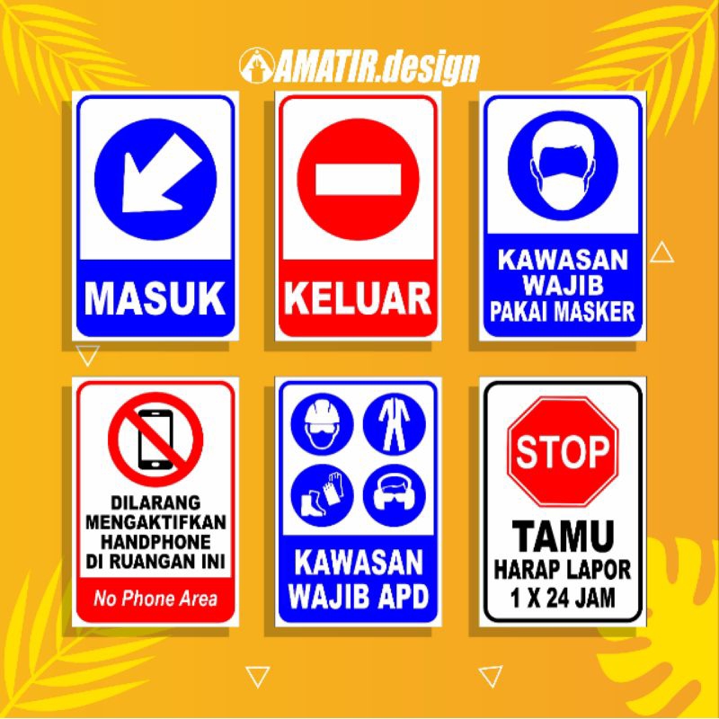 Jual STIKER PABRIK 3, STIKER MASUK, STIKER KELUAR DLL (Vinyl + Laminasi ...