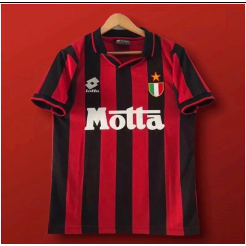 Jual Jersey Retro AC Milan Motta 93 Full Printing | Shopee Indonesia